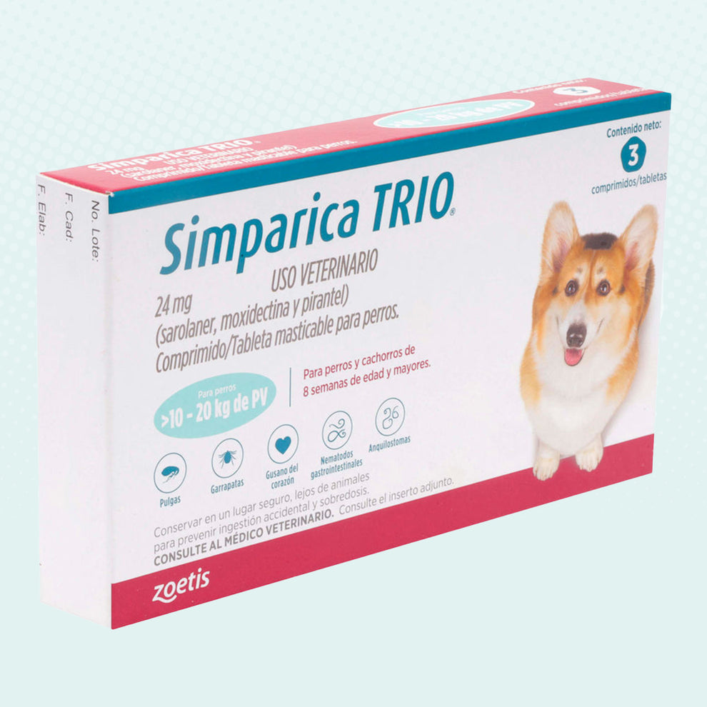 Simparica TRIO blue 10.1-20 kg 3 tabs – Deposito Veterinario